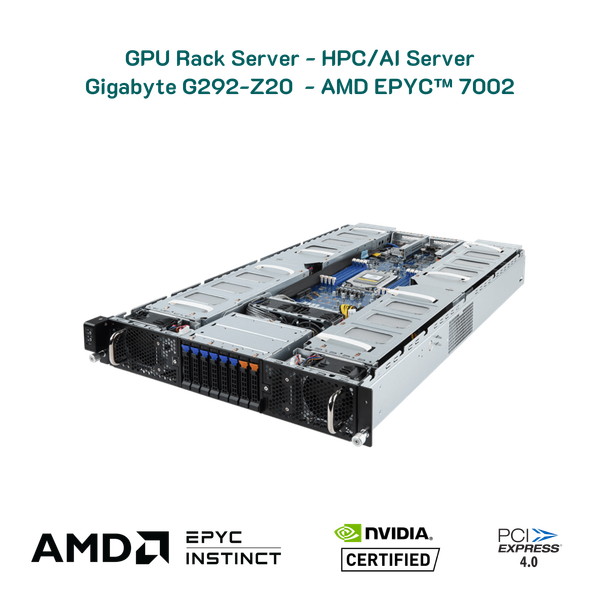 GPU rack server Gigabyte G292-Z20 - HPC/AI Server - AMD EPYC™ 7002 - 2U UP 8 x PCIe Gen4 GPUs ...
